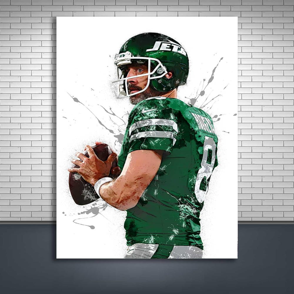 Aaron Rodgers Poster, NY football team, sport poster, Man Cave, Kids ...