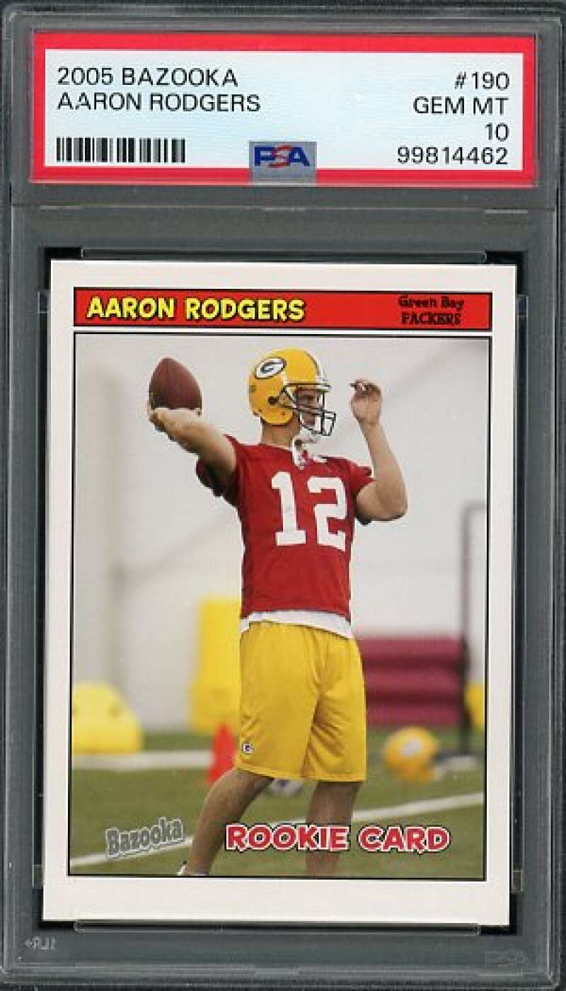 Aaron Rodgers Rookie Card 2005 Bazooka #190 PSA 10 - Walmart.com