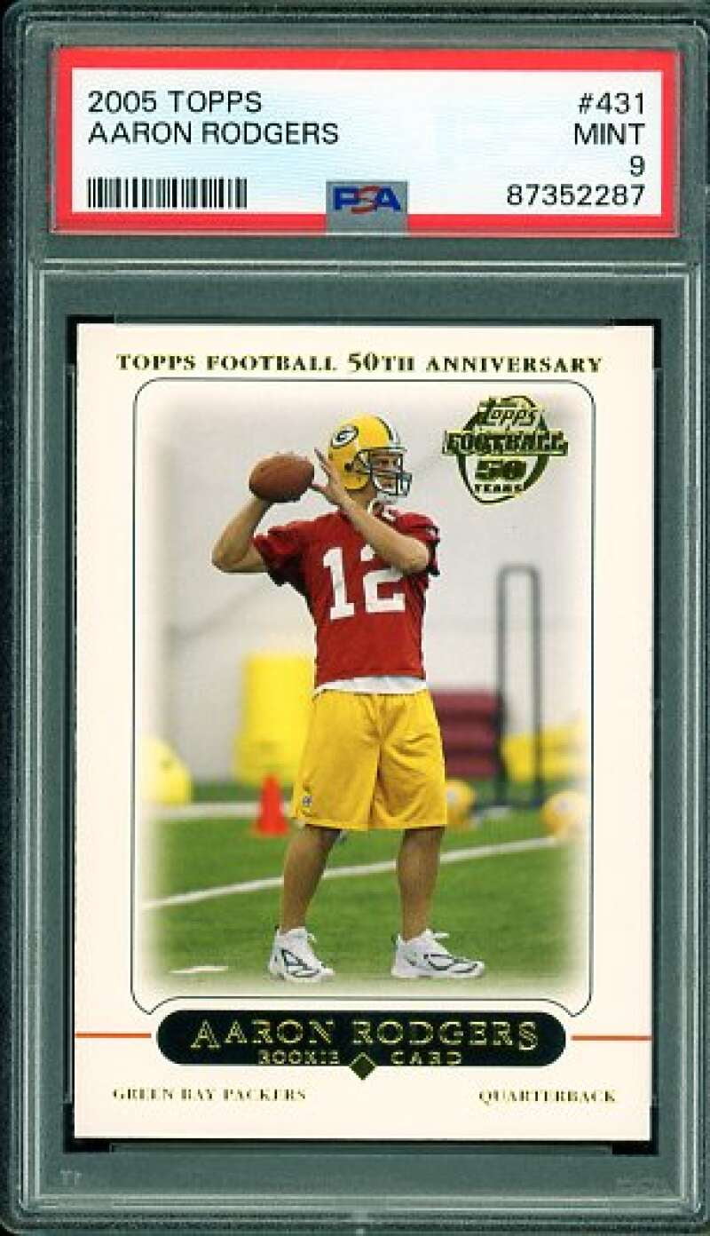Aaron Rodgers Rookie Card 2005 Topps #431 PSA 9 - Walmart.com