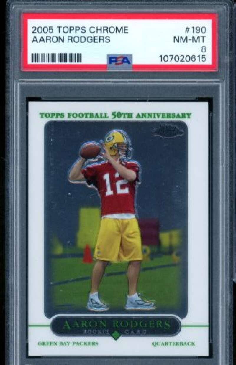 Aaron Rodgers Rookie Card 2005 Topps Chrome #190 PSA 8 - Walmart.com