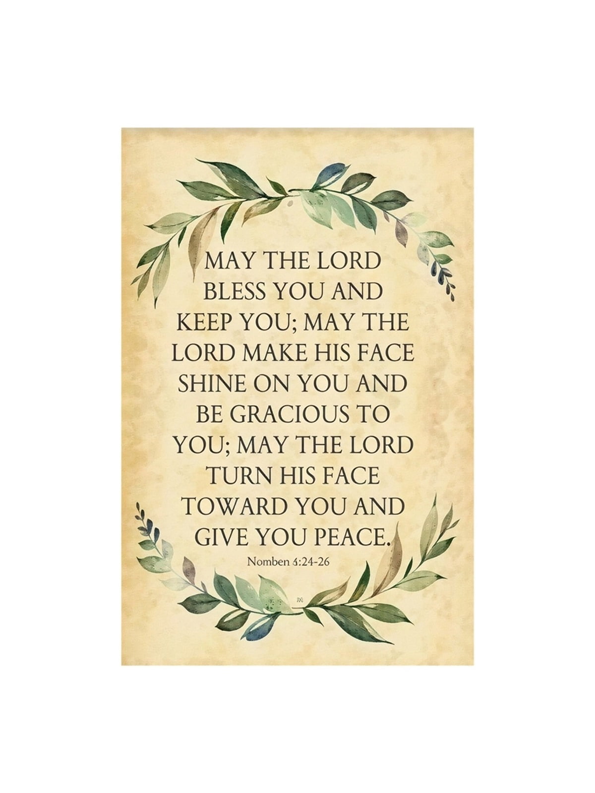 Aaronic Blessing Scripture Art Numbers 6 24 26 Wall Decor Vintage ...