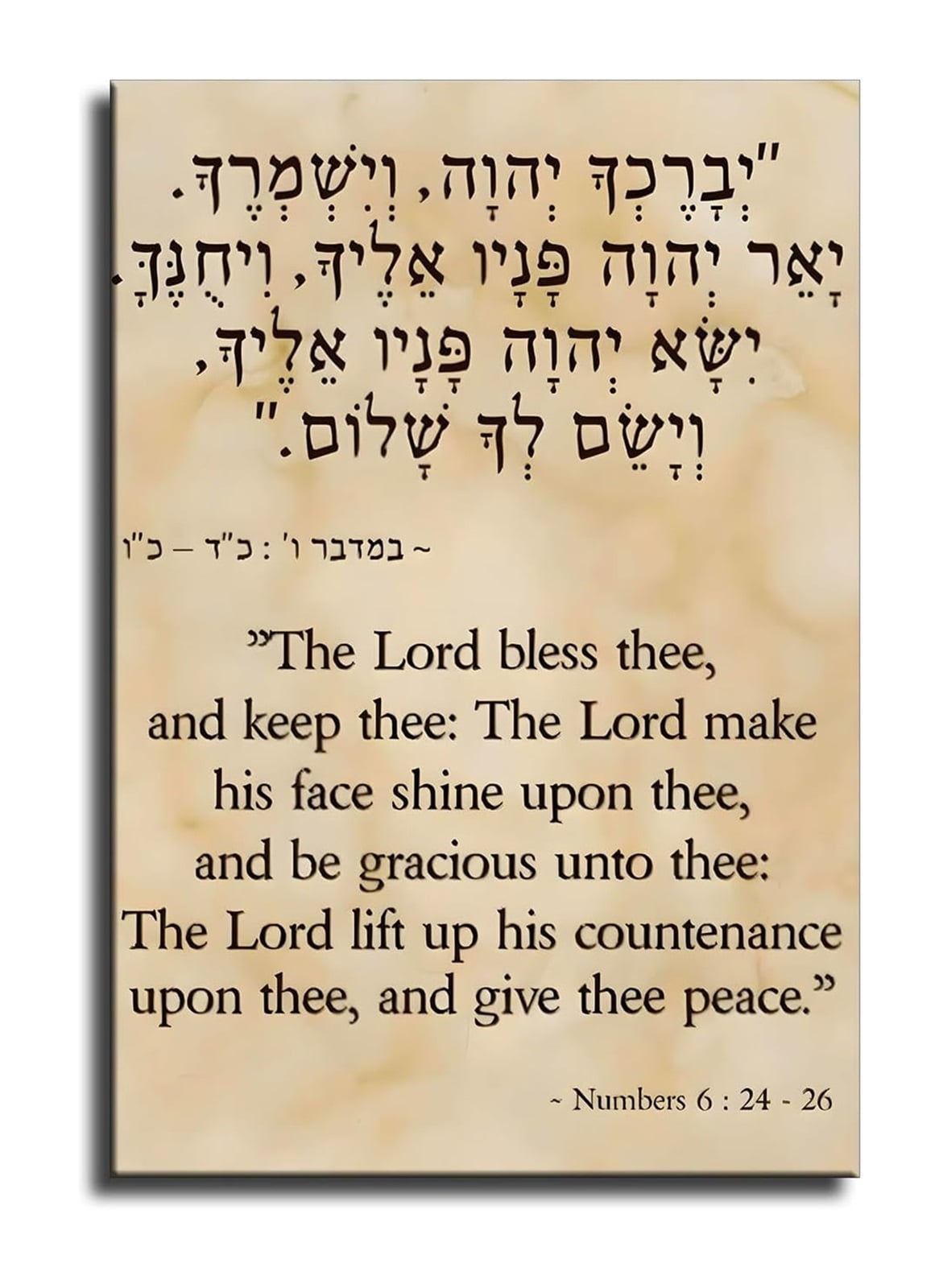 Aaronic Blessing Wall Art, The Lord Bless You and Keep You Canvas Print ...
