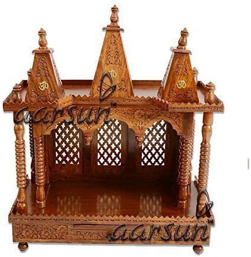 Aarsun Wooden Temple Folding Home Mandir Open Floor Standing DIY ...