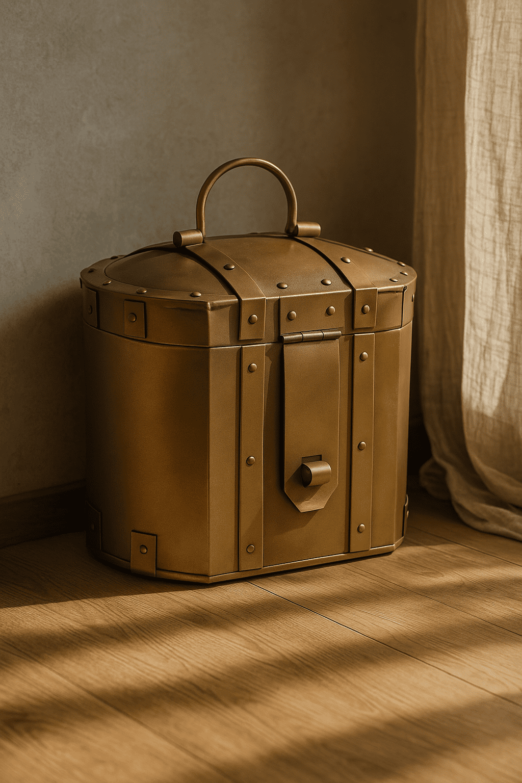 Aarvum Pandora Box – Copper Antique Metal Storage Chest with Barrel‑Top ...
