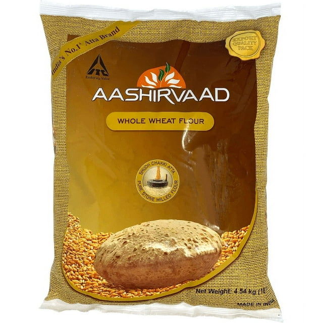 Aashirvaad Whole Wheat Atta Flour - 10 Lb (4.5 Kg) - Walmart.com