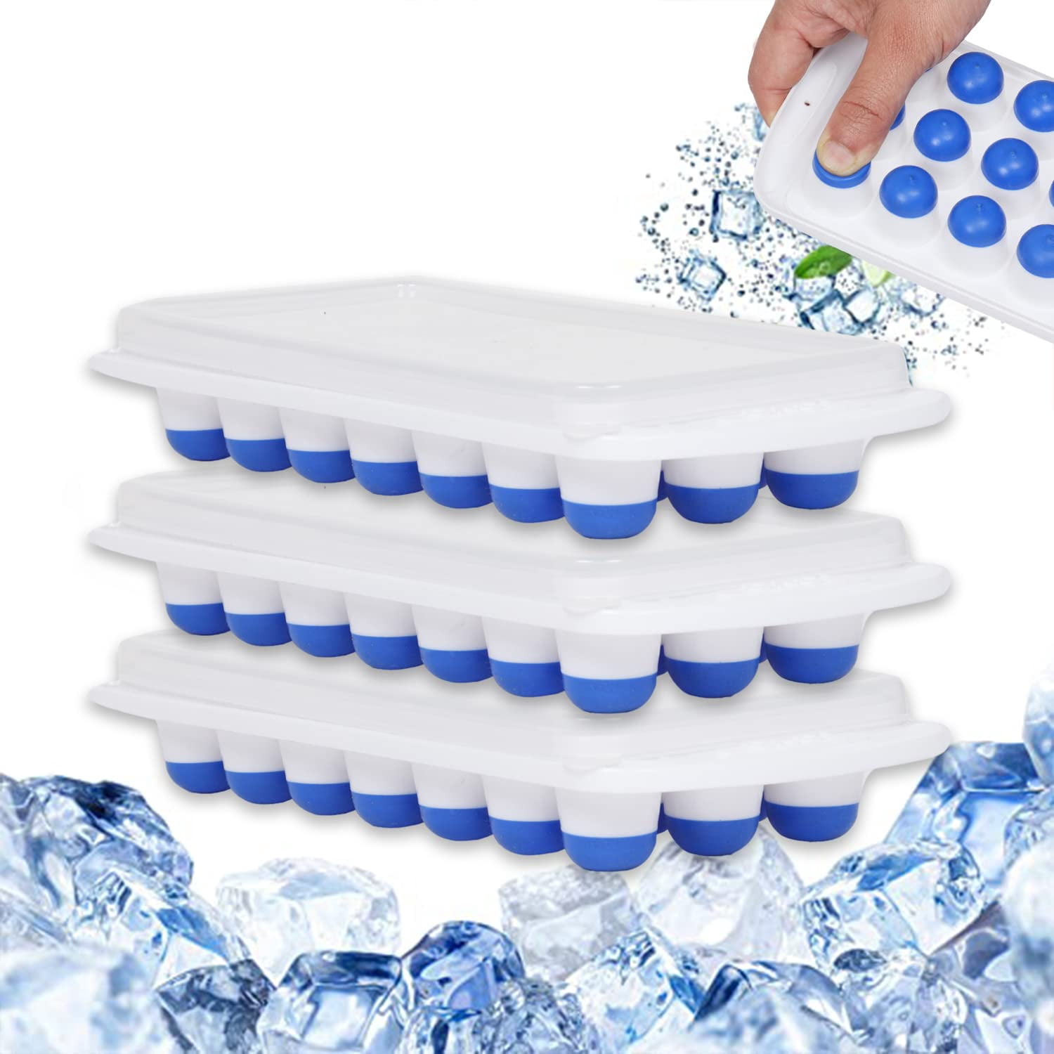 Aashu Pop Up Ice TrayIce Cube Tray for Freezer with Flexible Silicon ...