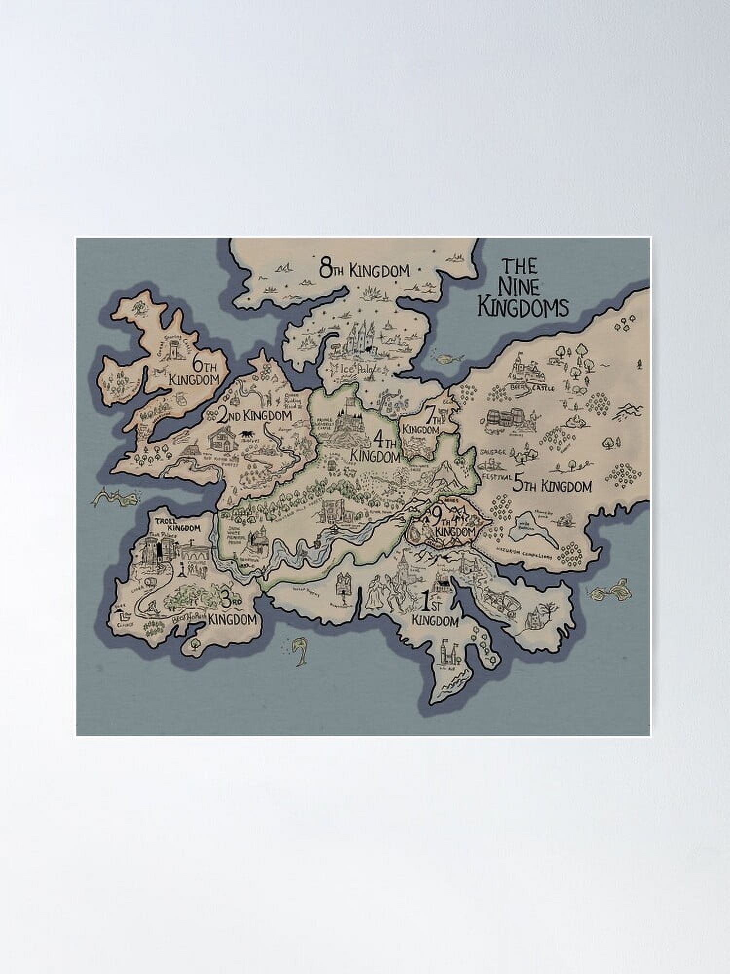 AatoeaX The 10th Kingdom Map Poster Modern Wall Art Canvas Poster ...