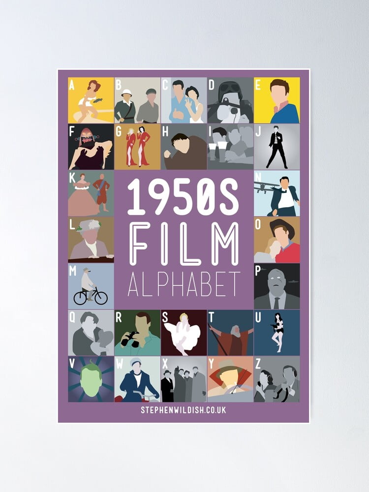AatoeaX 1950s Film Alphabet Poster Modern Wall Art Canvas Poster ...