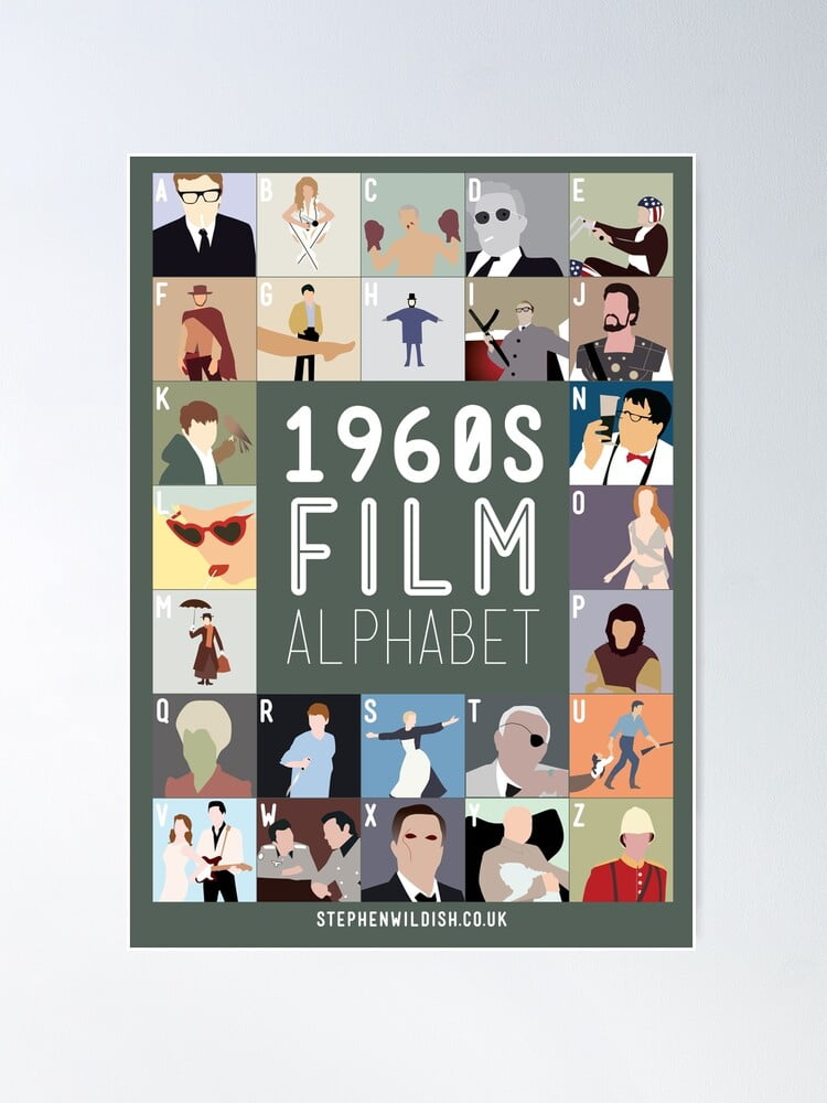 AatoeaX 1960s Film Alphabet Poster Modern Wall Art Canvas Poster ...