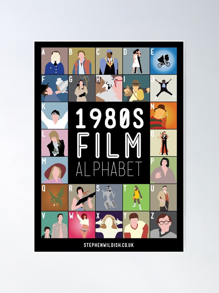 AatoeaX 1980's Film Alphabet Poster Modern Wall Art Canvas Poster ...