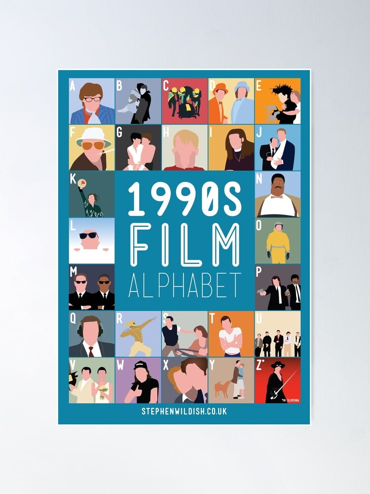 AatoeaX 1990's Film Alphabet Poster Modern Wall Art Canvas Poster ...