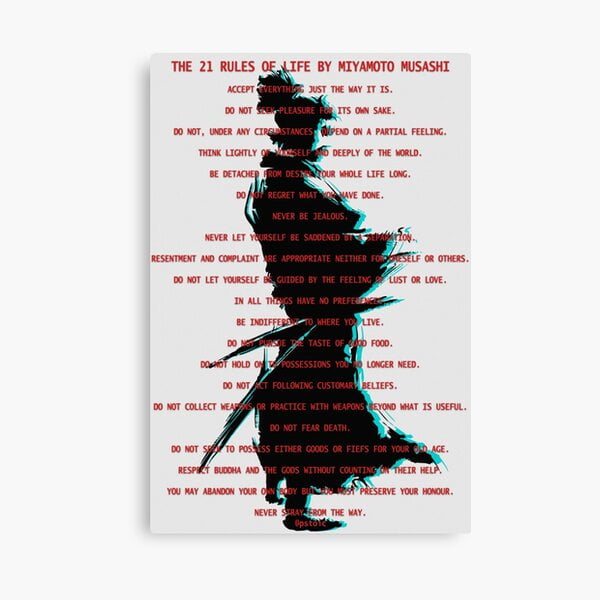 AatoeaX 21 Rules by Miyamoto musashi Canvas Print Modern Wall Art ...