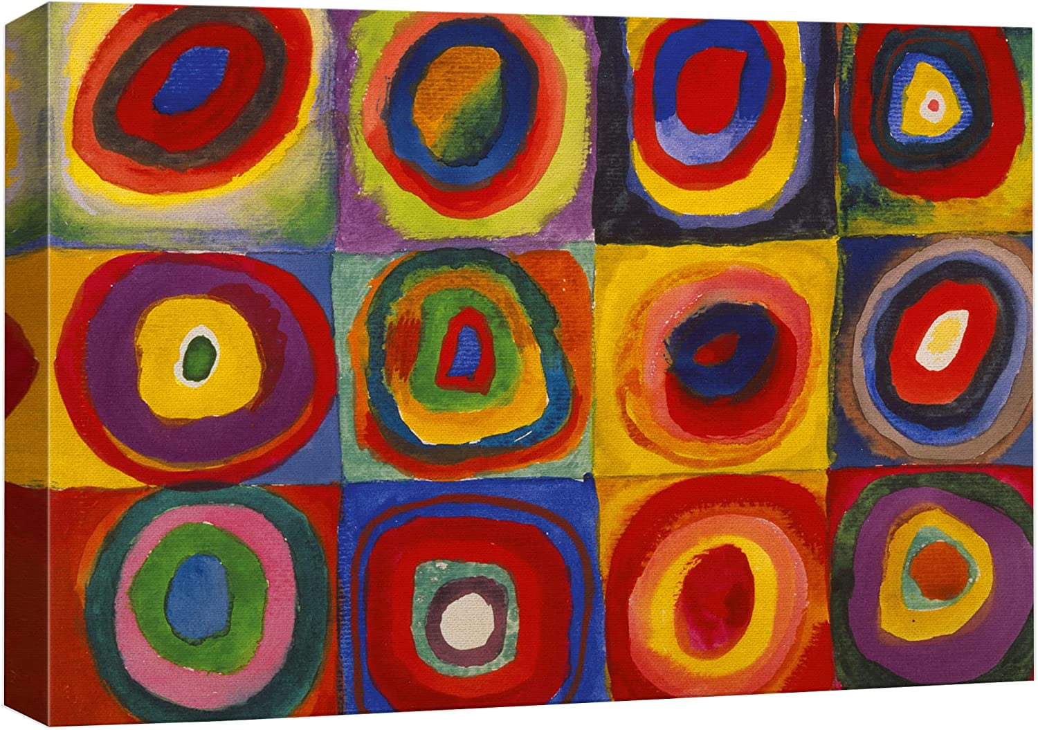 AatoeaX Abstract Canvas Art Squares with Concentric Circles Squares ... AatoeaX Abstract Canvas Art Squares with Concentric Circles Squares ...