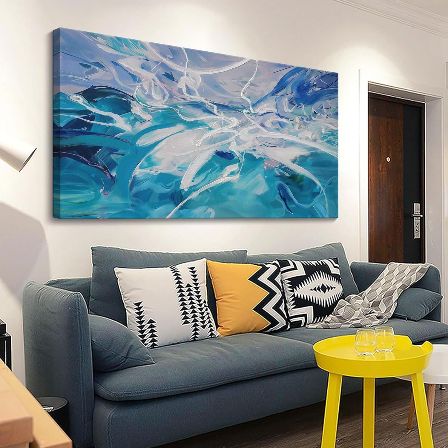 AatoeaX Abstract Painting Wall Art textured Picture for Living Room ...