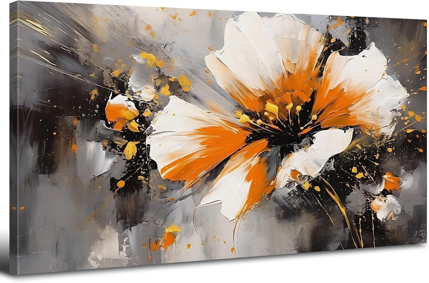 AatoeaX Abstract Poppy Wall Art Burnt Orange Flowers Picture Canvas ...