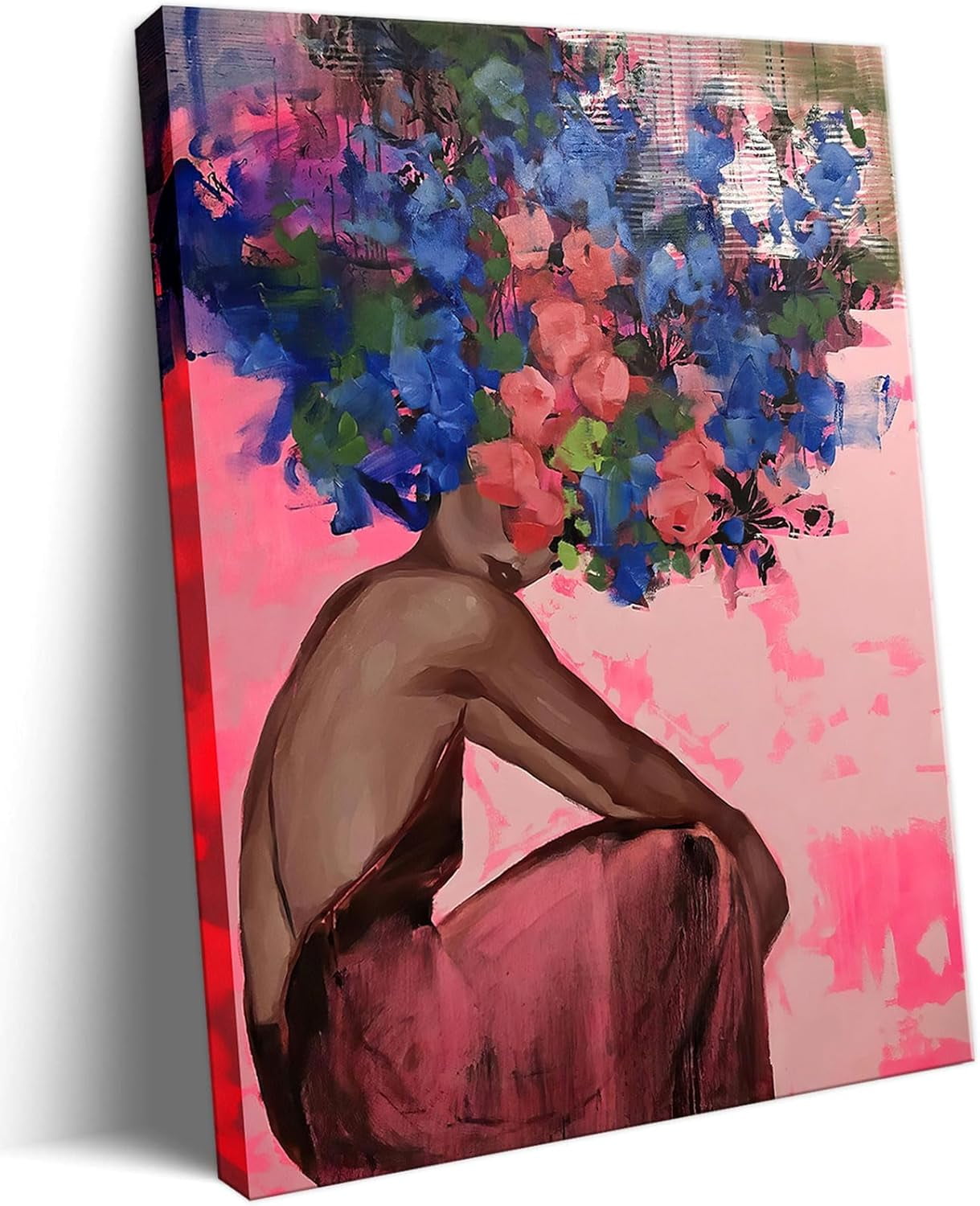 AatoeaX African American Wall Art - Fashion Abstract Black Skin Girls Colorful Head, Black Girl ...