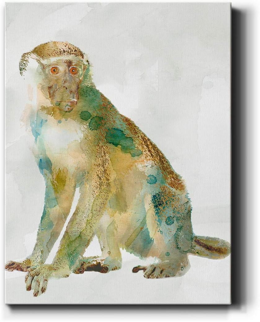 AatoeaX African Colors Monkey Wall Art, Premium Gallery Wrapped Canvas ...