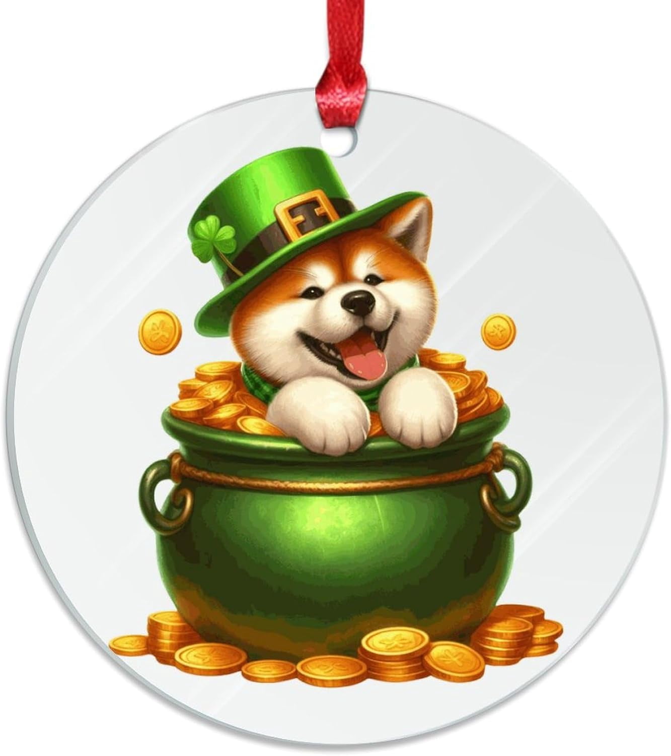 AatoeaX Akita Pot of Gold Ornament: Dog in Coin Pot, Transparent ...