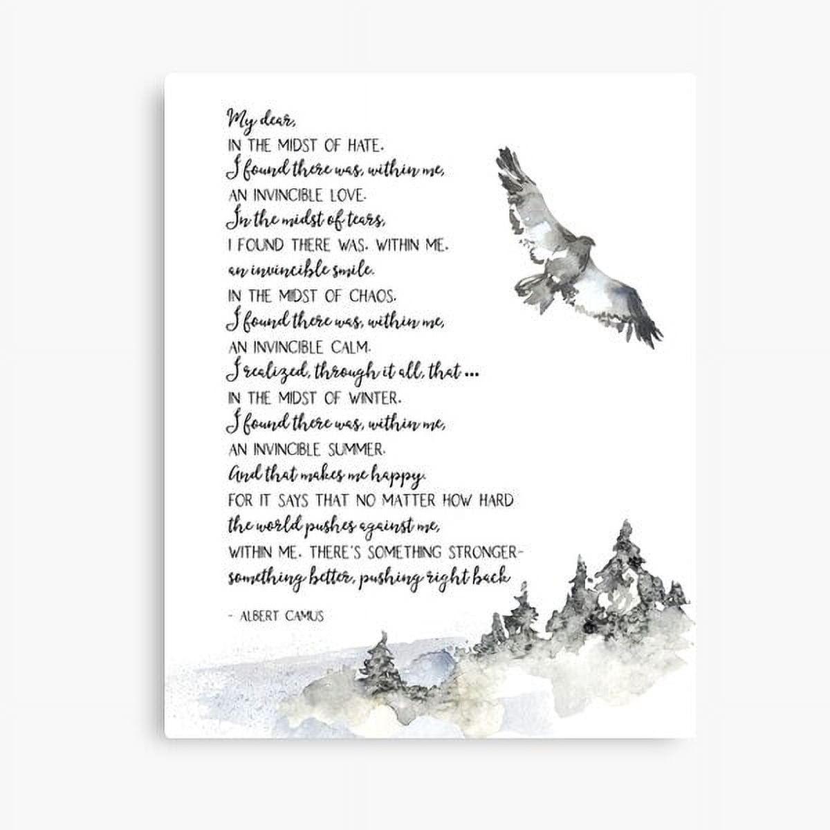 AatoeaX Albert Camus Poem - Invincible Summer Canvas Print Modern Wall ...