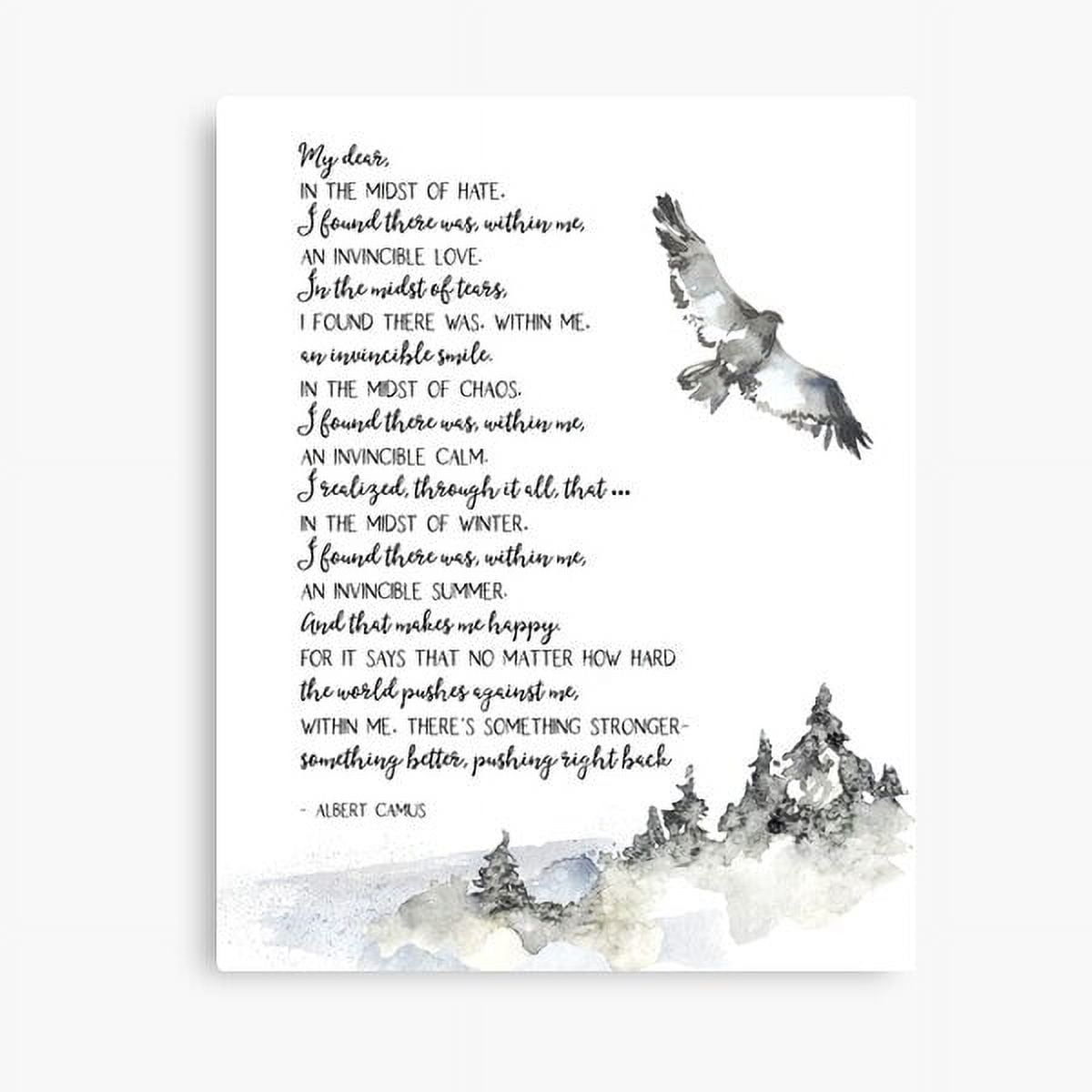 AatoeaX Albert Camus Poem - Invincible Summer Canvas Print Modern Wall ...