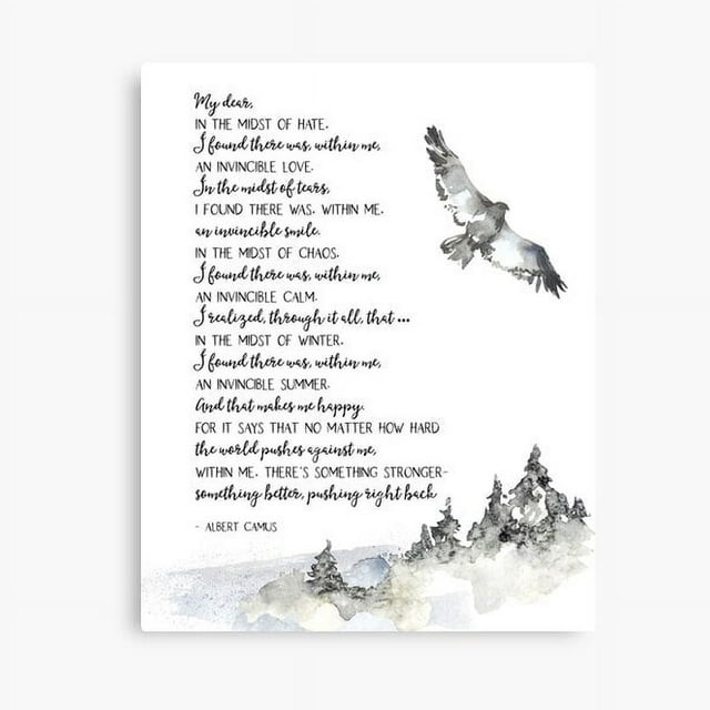 AatoeaX Albert Camus Poem - Invincible Summer Canvas Print Modern Wall ...