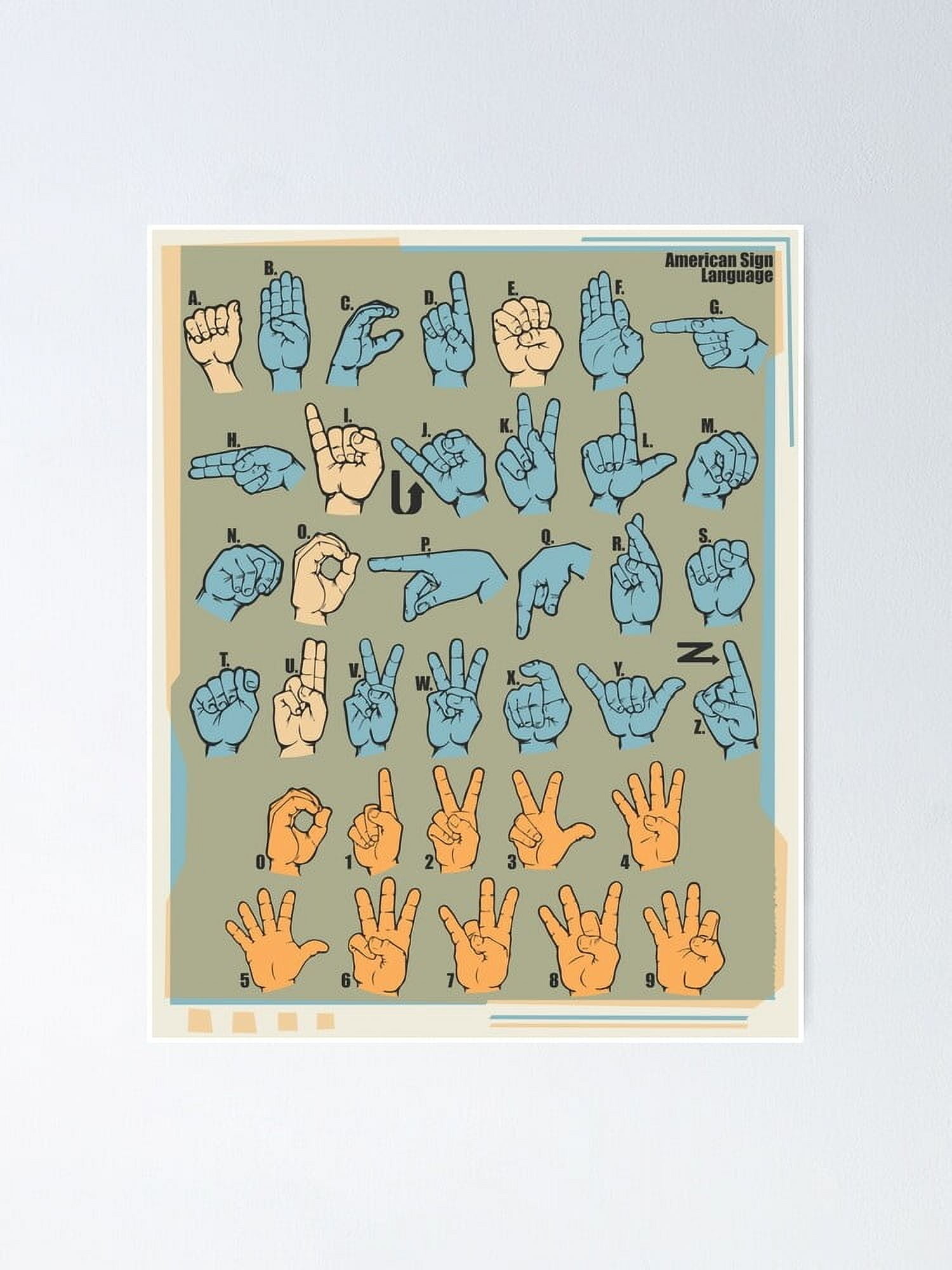AatoeaX American Sign Language Poster Modern Wall Art Canvas Poster ...