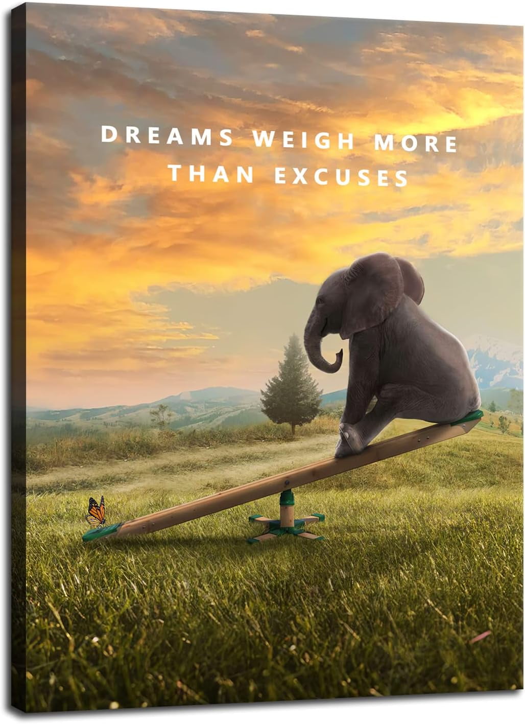 AatoeaX Animal Inspirational Canvas Wall Art Dreams Weigh More Than ...