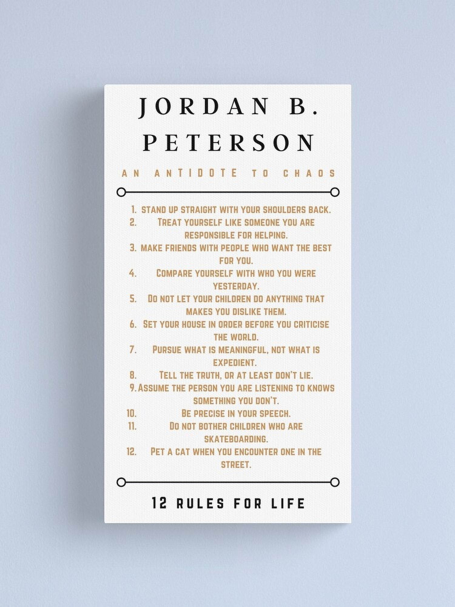 AatoeaX An Antidote to Chaos - 12 Rules for Life Canvas Print Modern Wall Art Canvas Poster ...