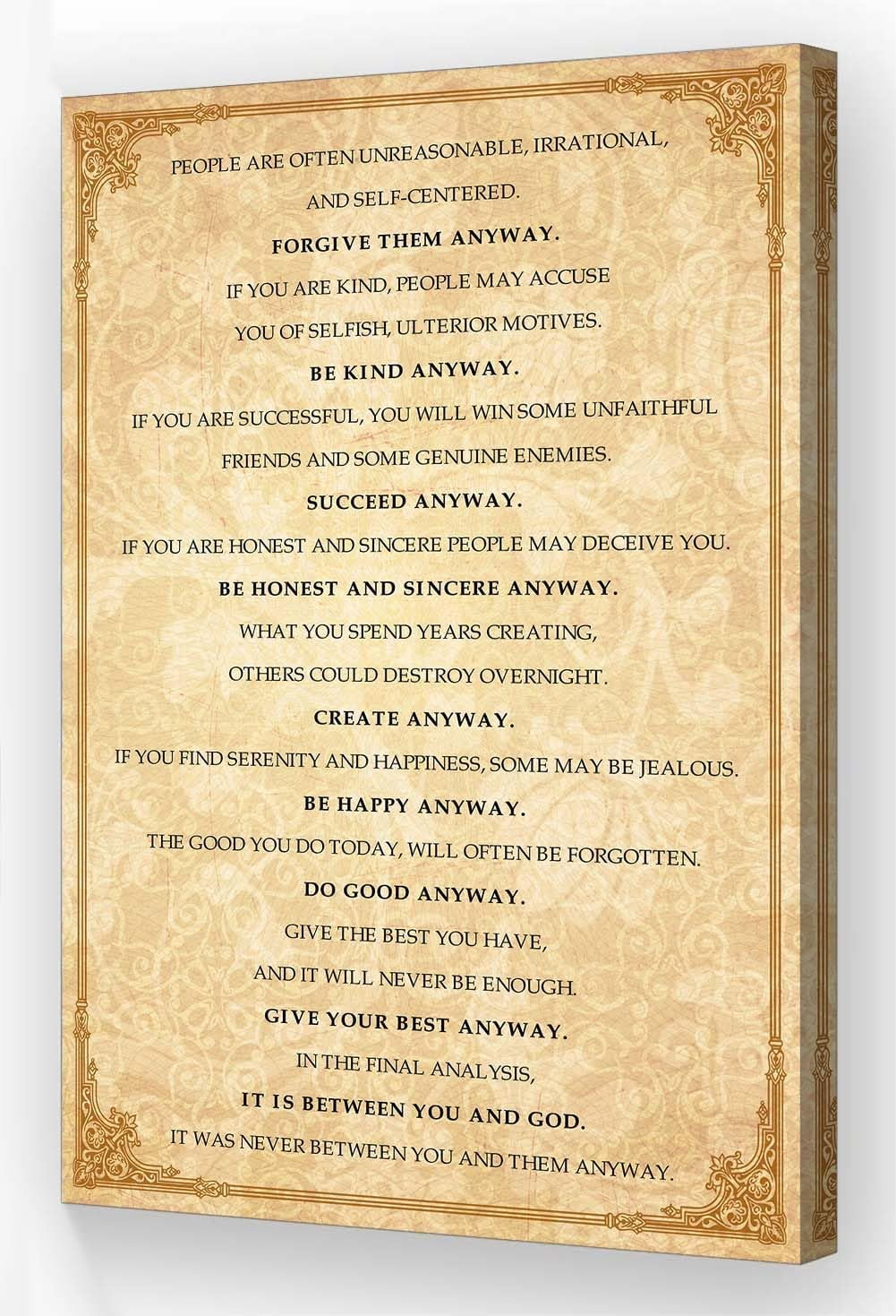 AatoeaX Do It Anyway Wall Art Canvas Artwork Motivational Posters ...