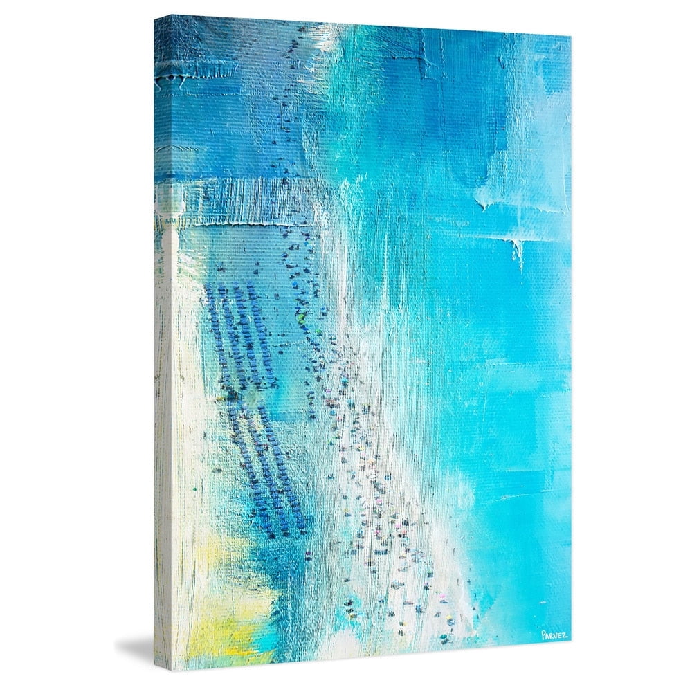 AatoeaX Aqua Beach' Painting Print on Wrapped Canvas Modern Wall Art ...
