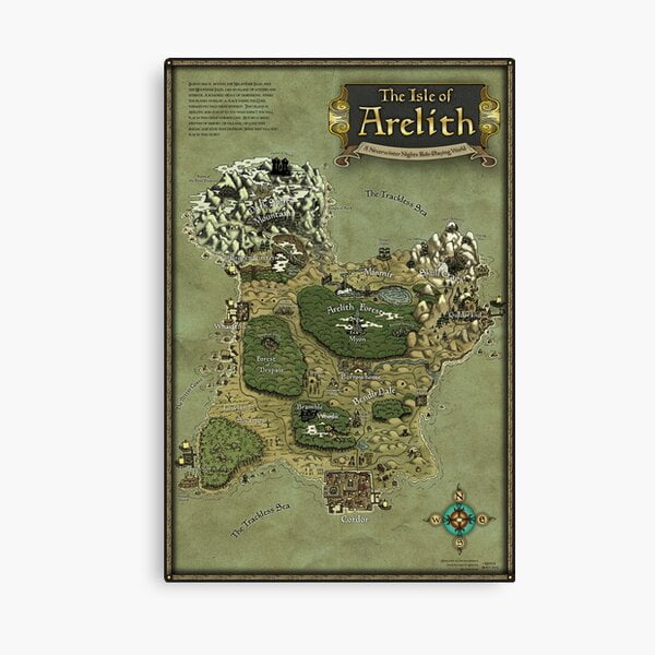 AatoeaX Arelith Map Canvas Print Modern Wall Art Canvas Poster ...