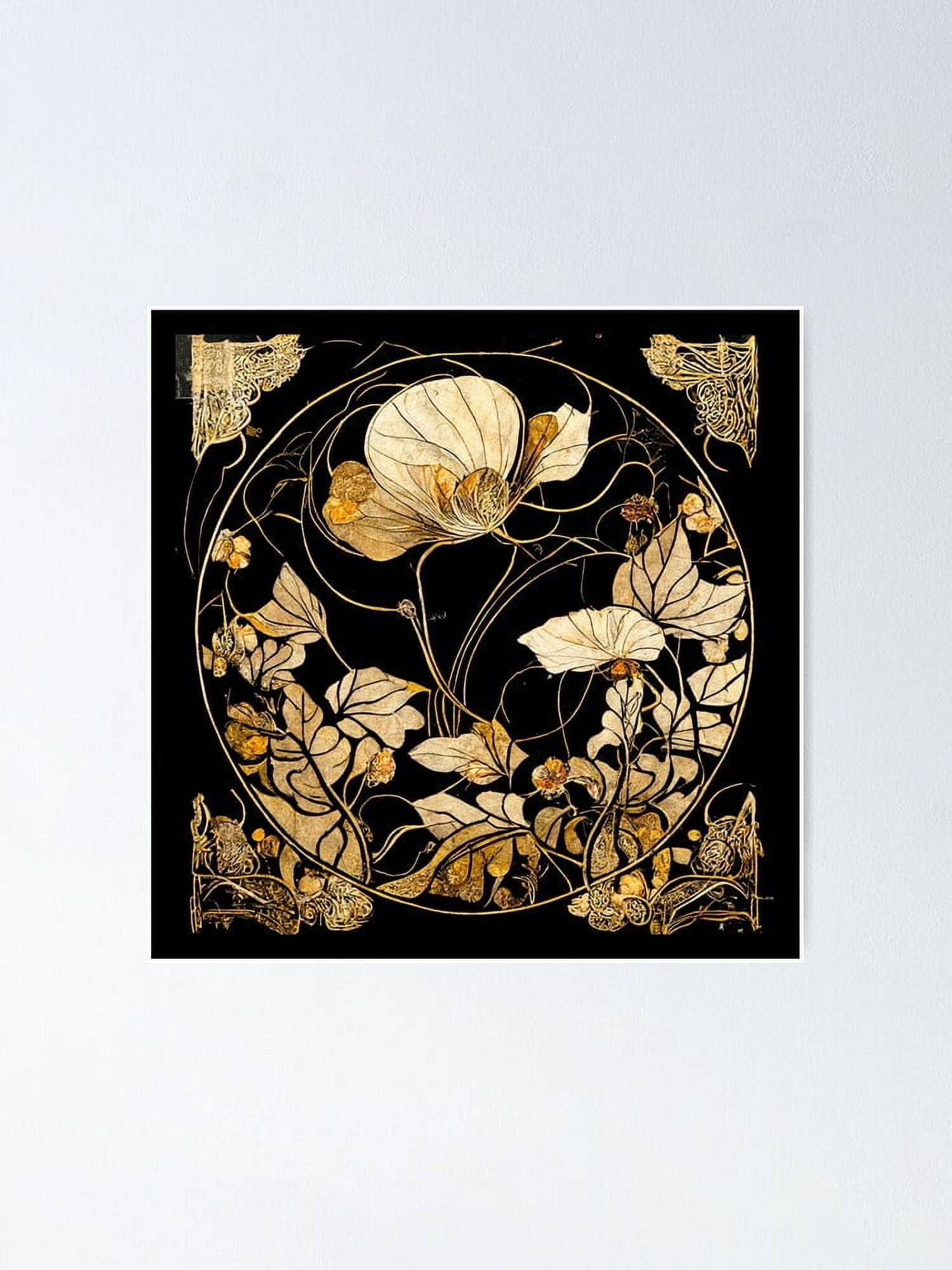 AatoeaX Art nouveau and Kintsugi inspired digital design Poster Modern ...