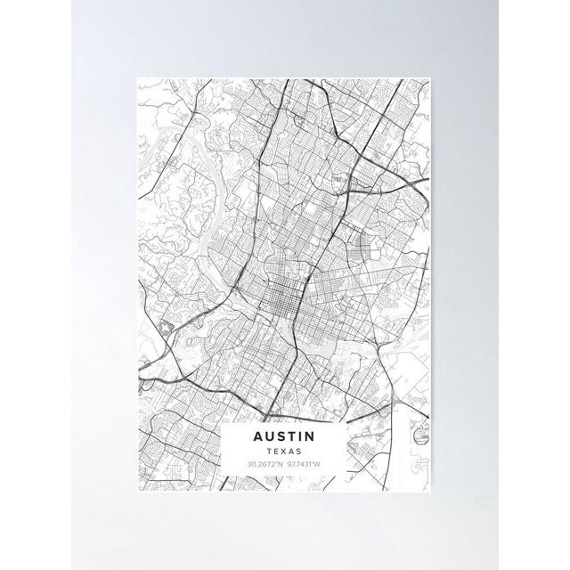 AatoeaX Austin TX Map Poster Aesthetic Home Decor – Perfect for Gallery ...