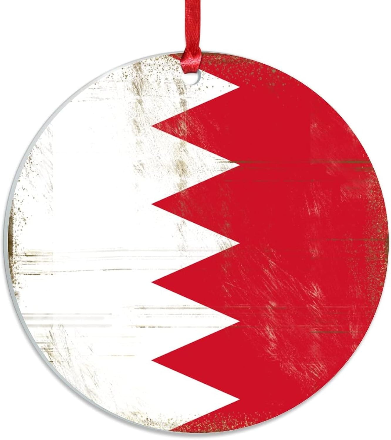 AatoeaX Bahrain Flag Acrylic Ornament: Rustic Look, Patriotic Pride ...