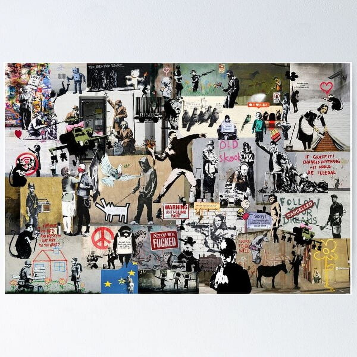 AatoeaX Banksy Collage PosterAesthetic Home Decor – Perfect for Gallery Walls or Gifts, 12"x18 ...