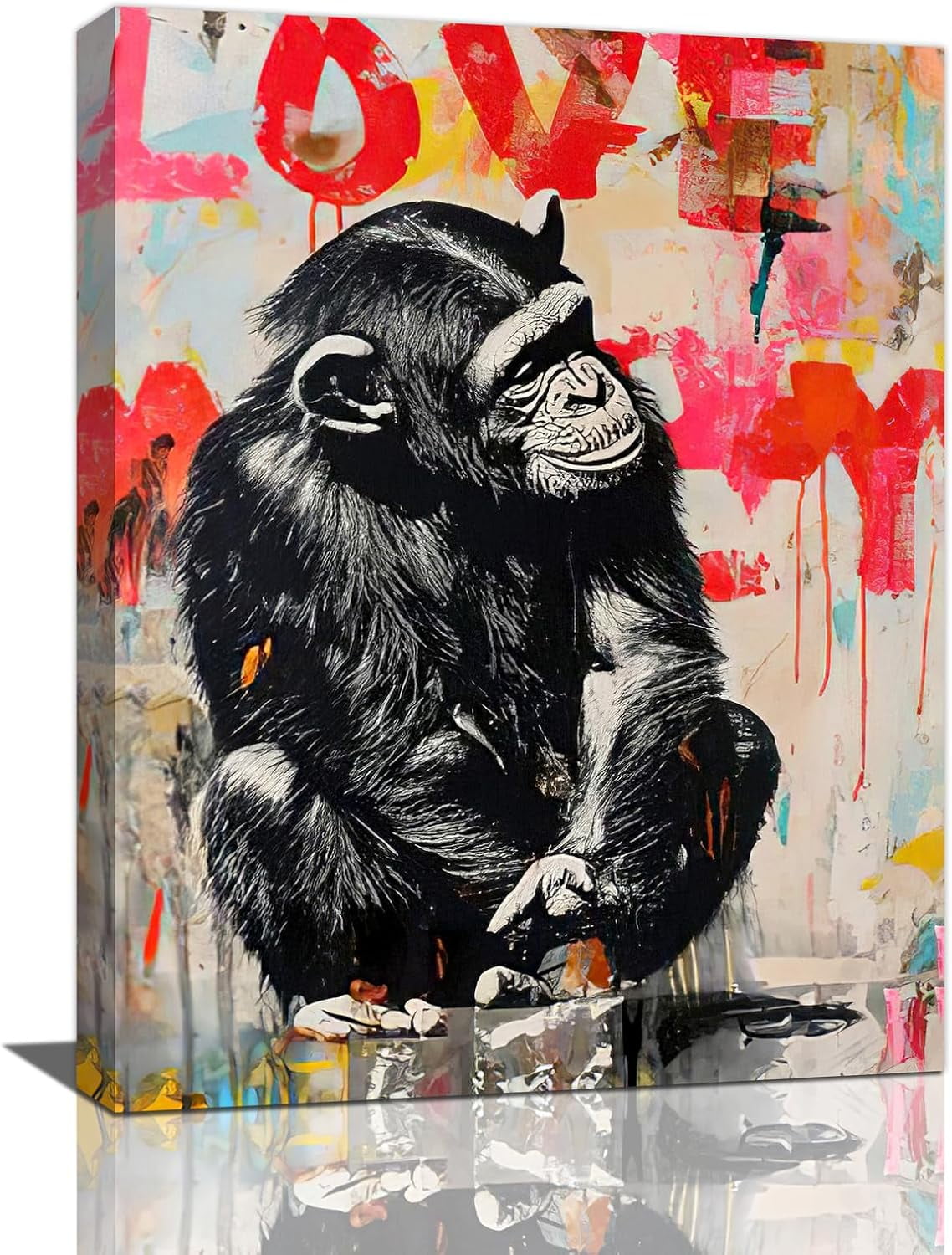 AatoeaX Banksy Decor Chimpanzees Wall Art Monkey Canvas Pictures ...