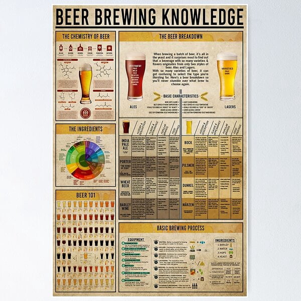 AatoeaX Bartender Beer Brewing Knowledge PosterAesthetic Home Decor ...