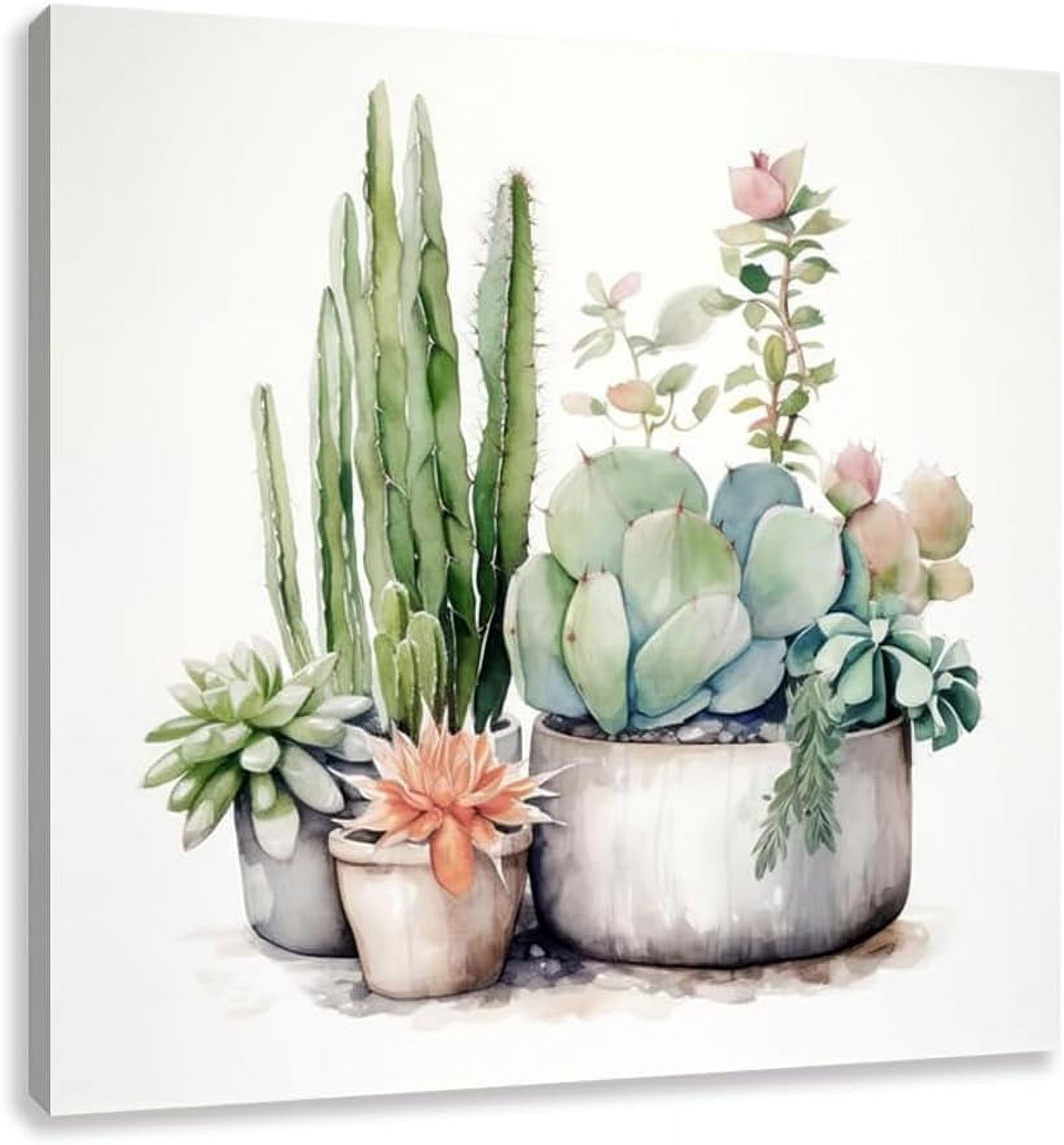 AatoeaX Bathroom Cactus Picture Wall Art Floral Flower Painting Print ...