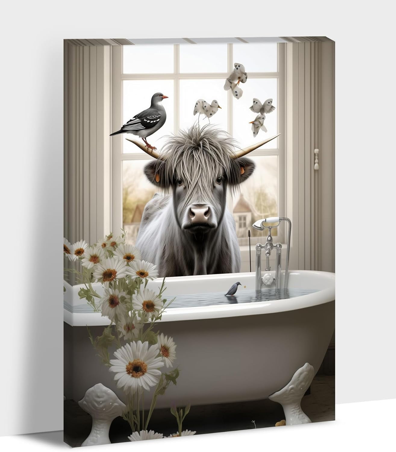 AatoeaX Bathroom Wall Art - Cow Pictures Wall Decor, Cute Highland Cow ...