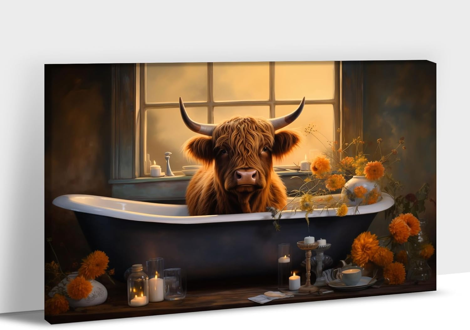 AatoeaX Bathroom Wall Art - Cow Pictures Wall Decor, Cute Highland Cow ...