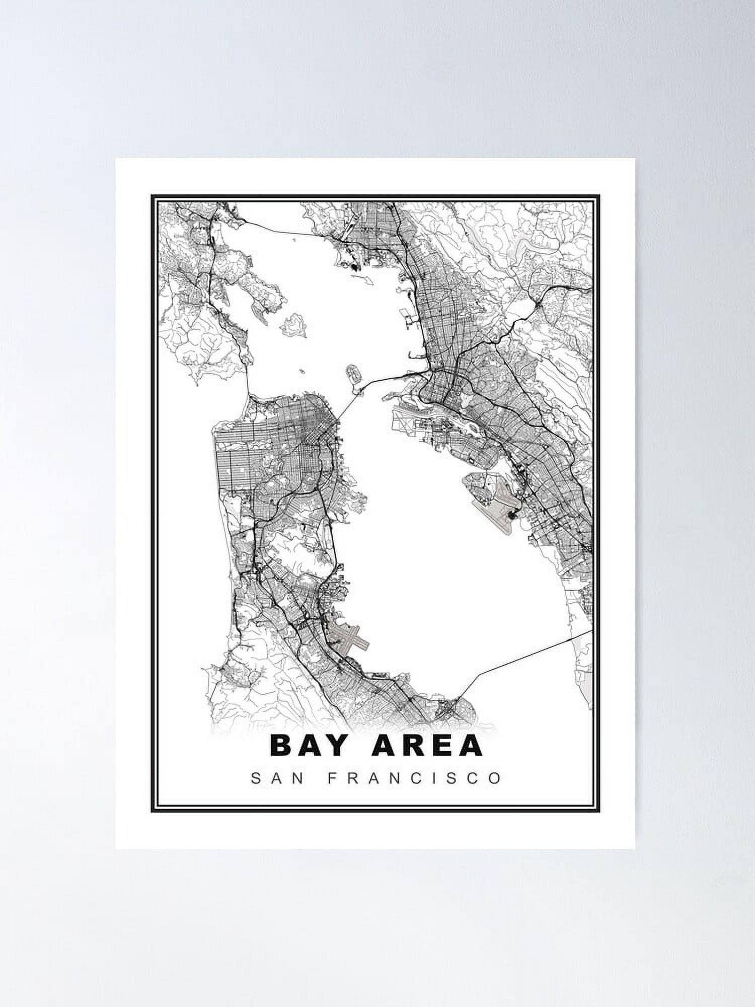 AatoeaX Bay Area Map Poster Aesthetic Home Decor – Perfect for Gallery ...