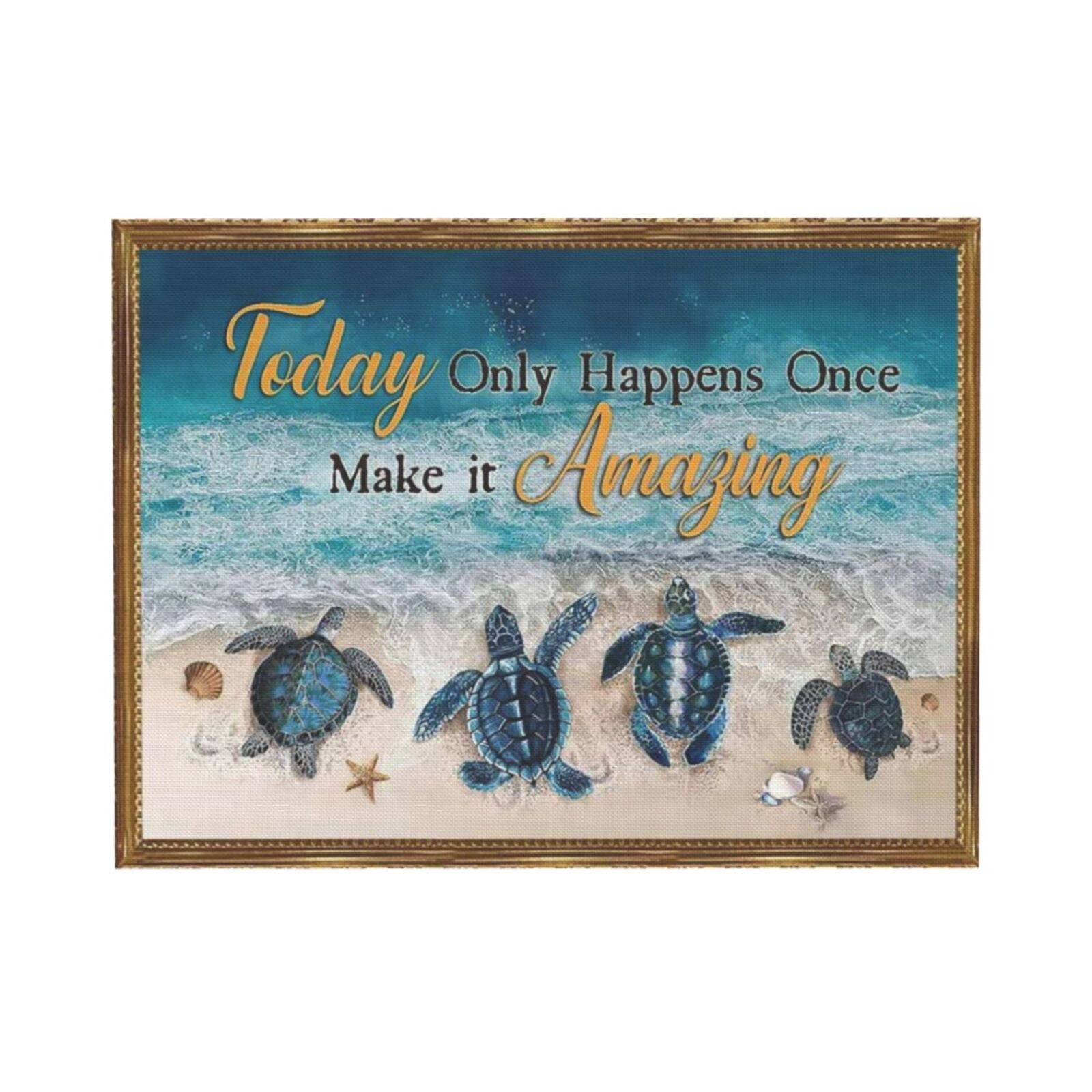 AatoeaX Beach Bathroom Decor Sea Turtle Wall Art Seashells Ocean ...