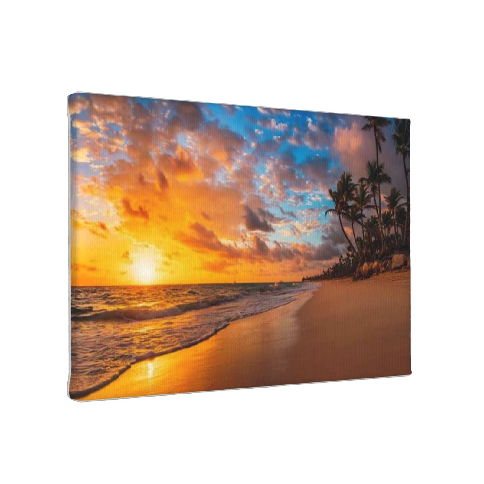 AatoeaX Beach Wall Art Decor Golden Sunset Painting Seascape Theme ...