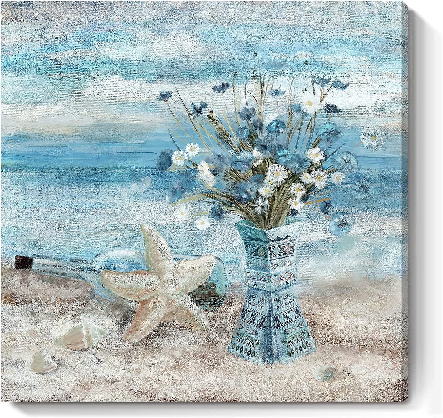 AatoeaX Beach Wall Art for Living Room Blue Ocean Theme Canvas Print ...