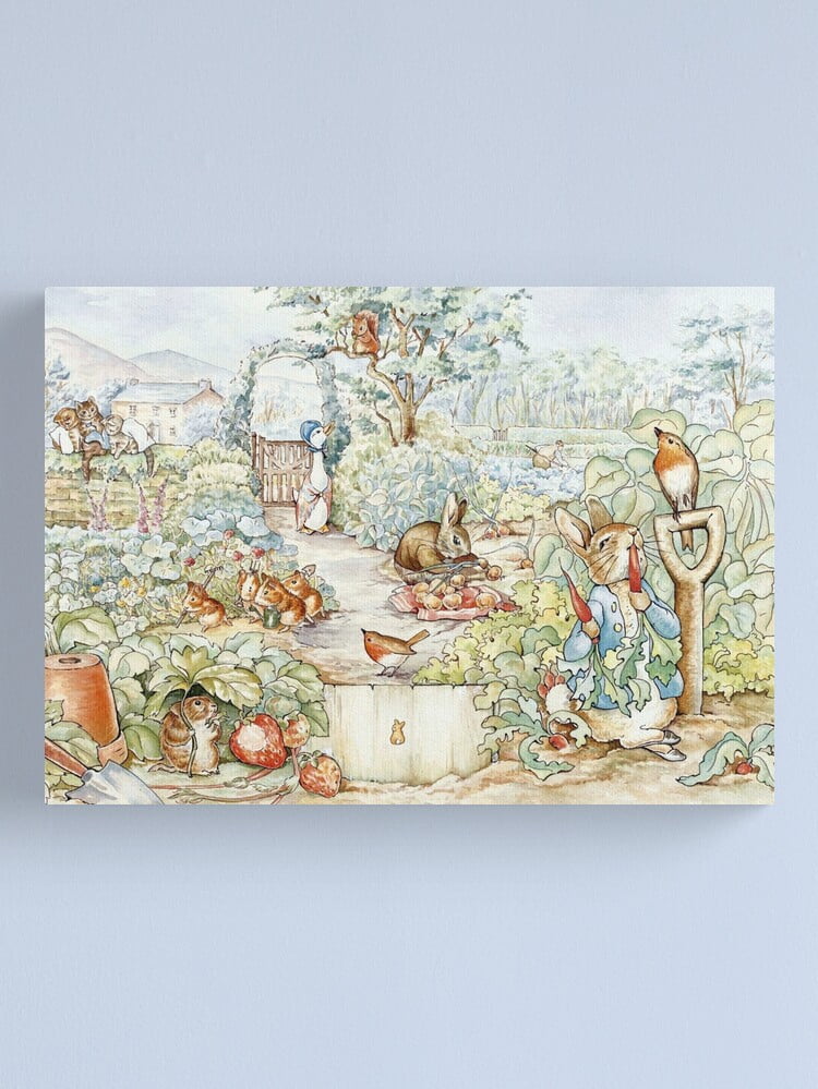 AatoeaX Beatrix Potter Storybook Characters in Garden Canvas Print Modern Wall Art Canvas Poster ...
