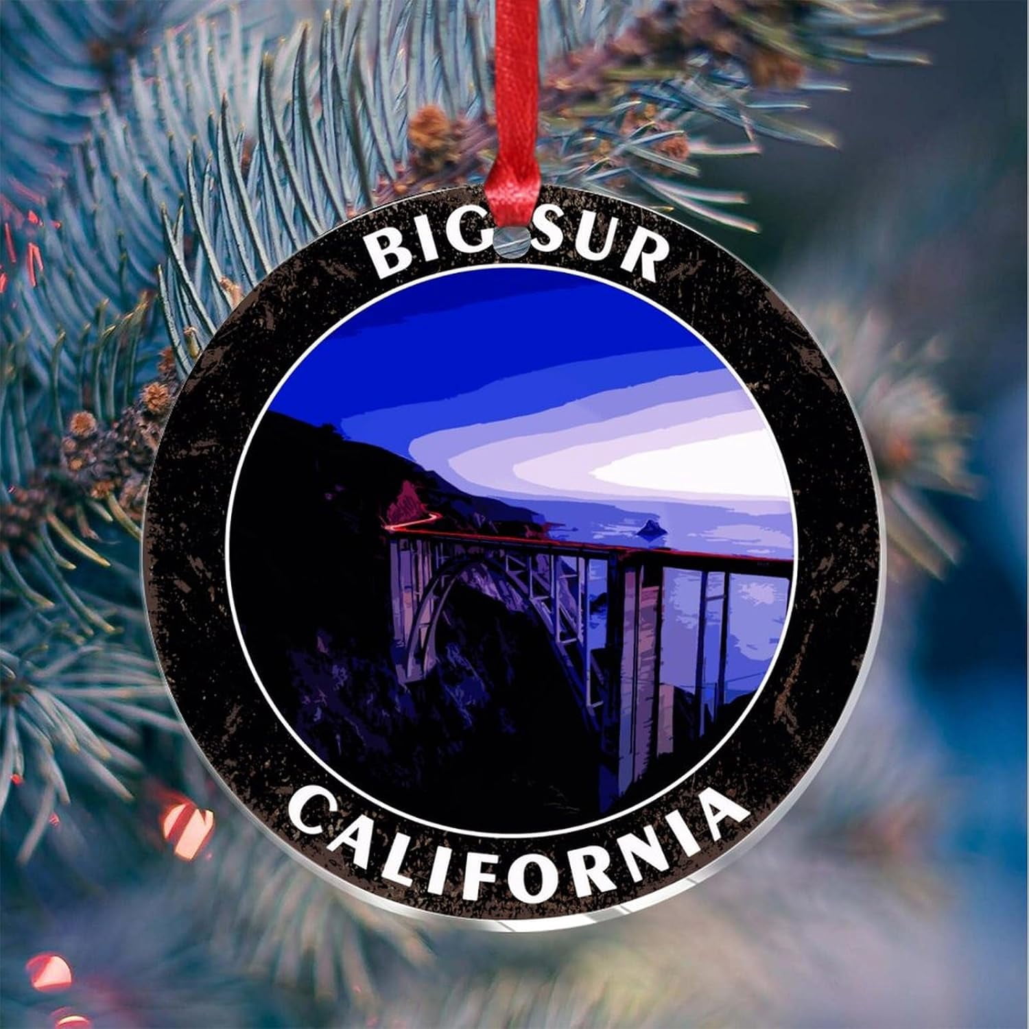 AatoeaX Beautiful Big Sur Ornament: Coastal Bridge Art, Transparent ...