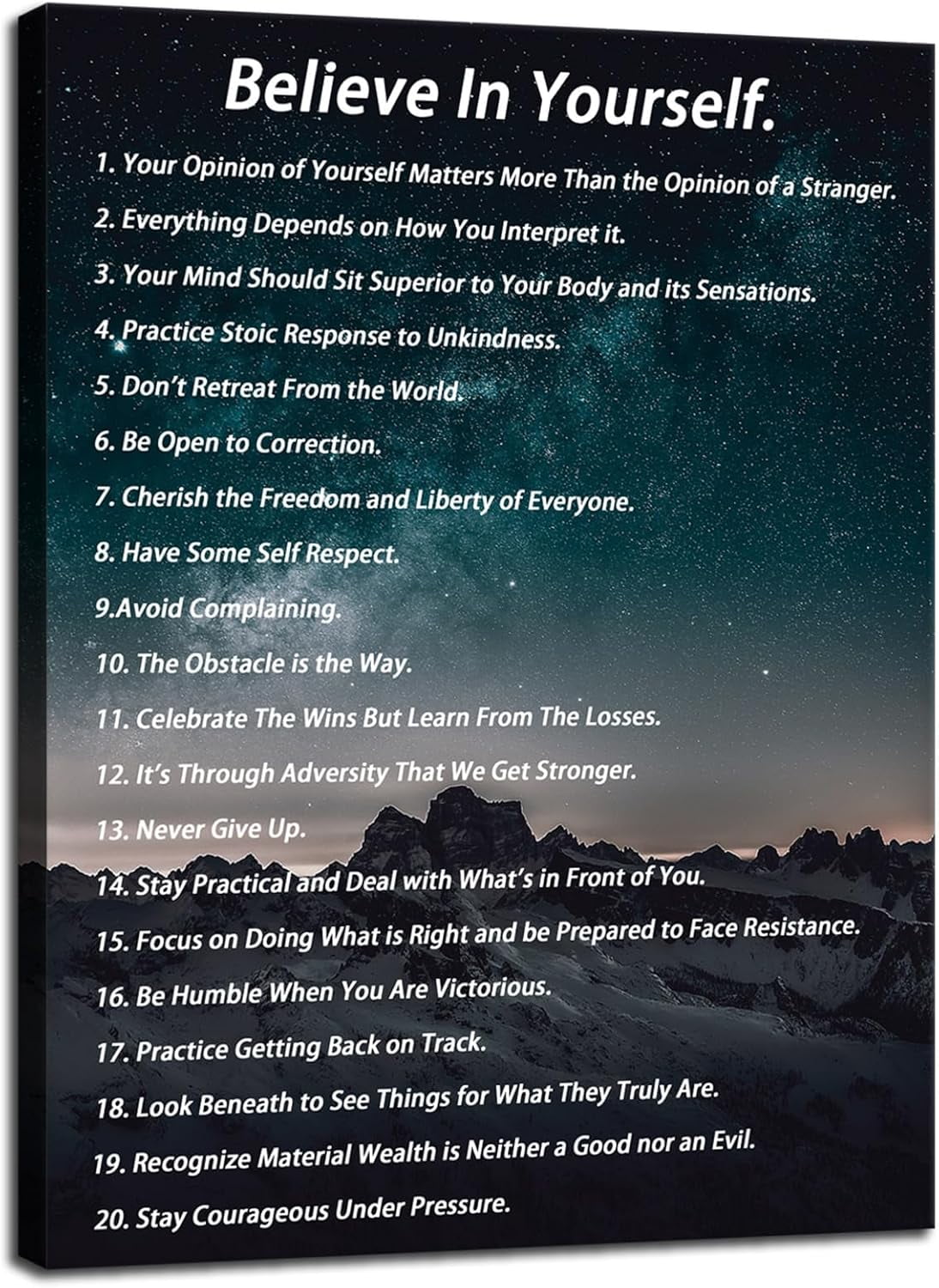 AatoeaX Believe In Yourself Inspirational Quotes Canvas Wall Art ...