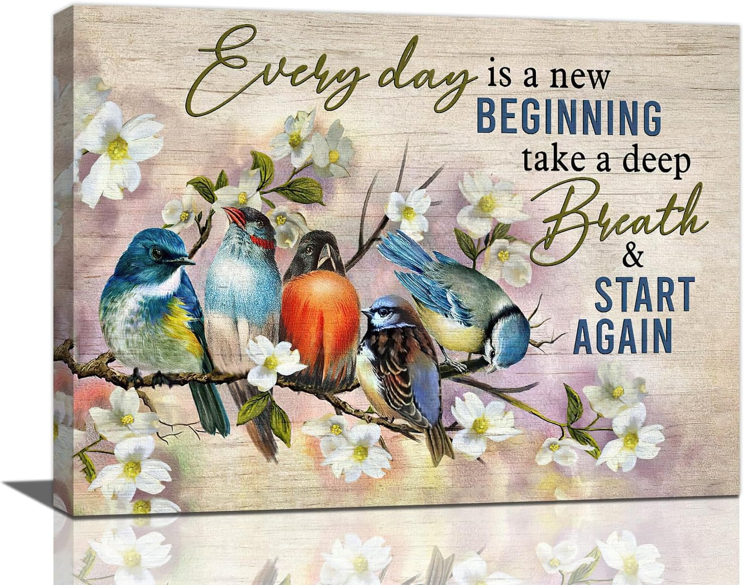 AatoeaX Bird Wall Art Farmhouse Branch Flower Pictures Rustic Country ...