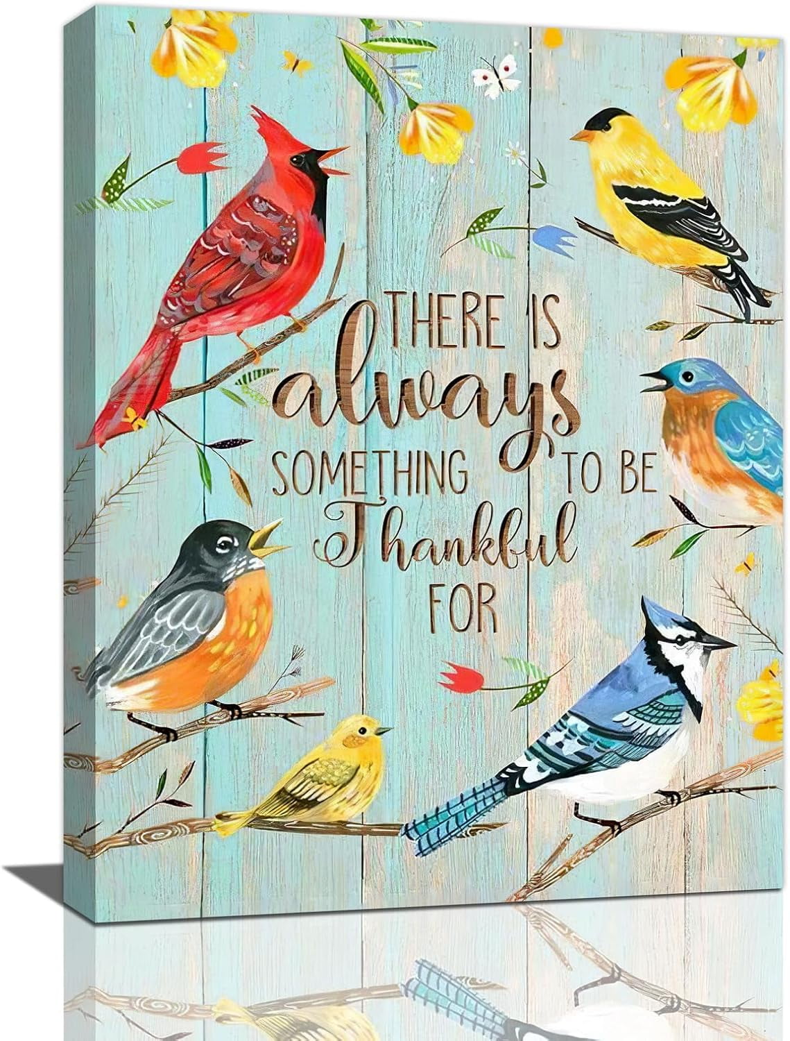 AatoeaX Birds Decor Cardinal Wall Art Birds Canvas Pictures Flower Wall ...