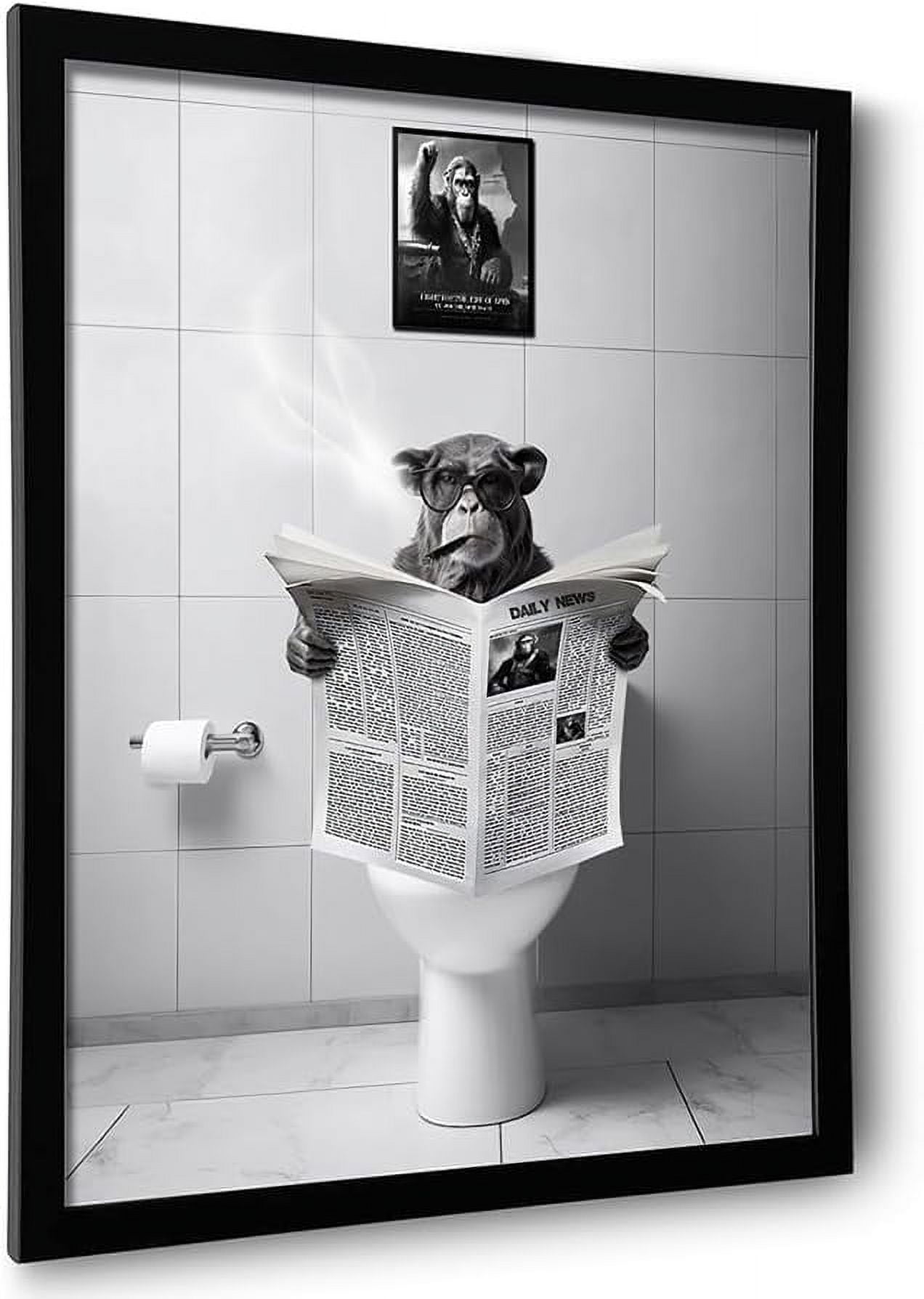 AatoeaX Black and White Wall Art, Bathroom Decor Wall Art, Funny Animal ...